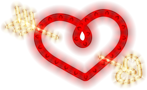 Image Transparent Glowing Png Image Colorful Hearts - Glowing Heart Png ...