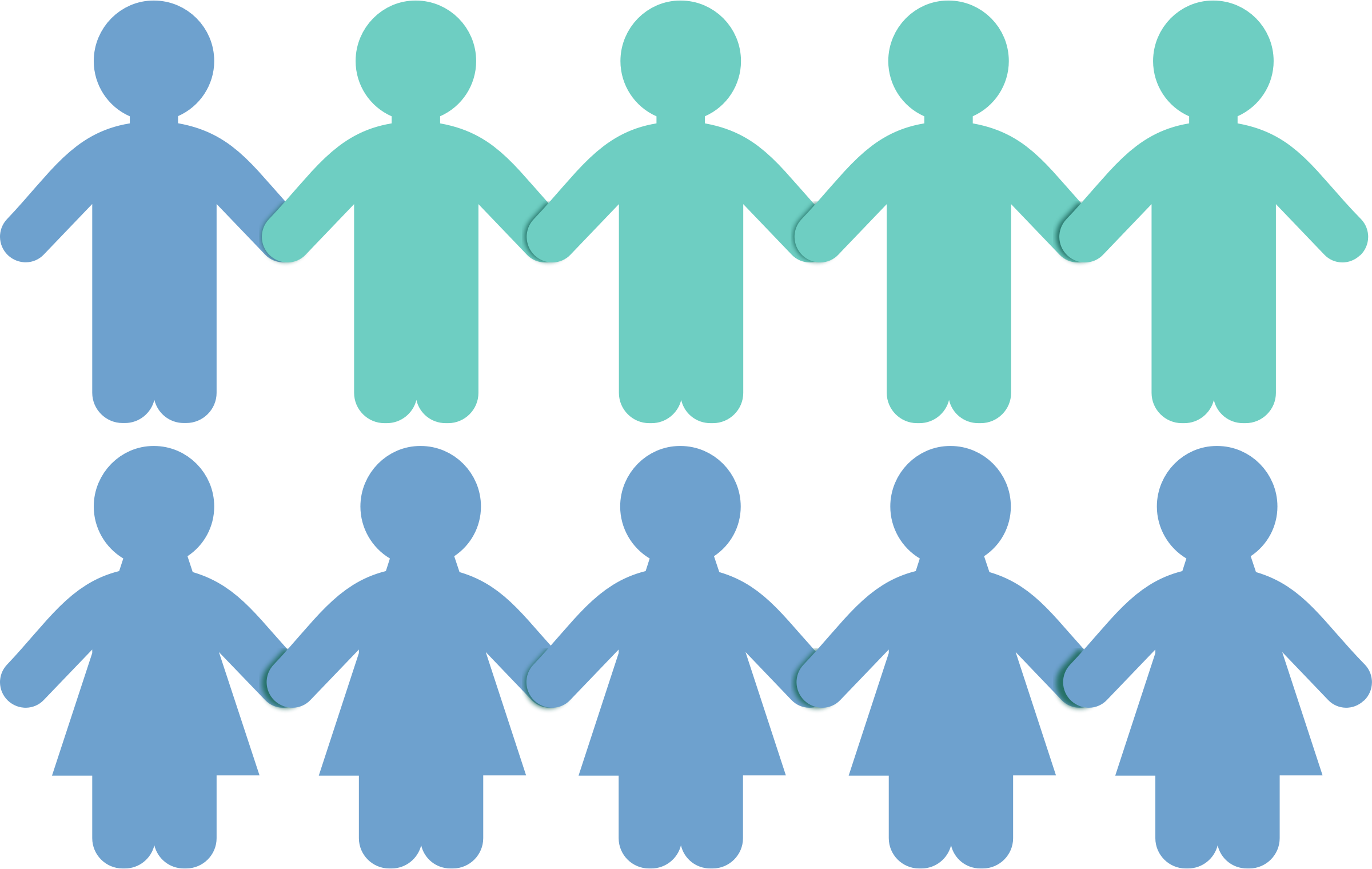 Paper Doll Chain Clip Art (2400x1520), Png Download