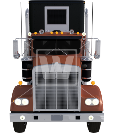 Front View Semi Truck - Semi Truck Front Png (367x550), Png Download