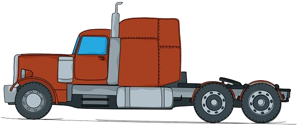 Trailer Truck Sketch Cartoon - Trailer Cartoon Png (600x450), Png Download