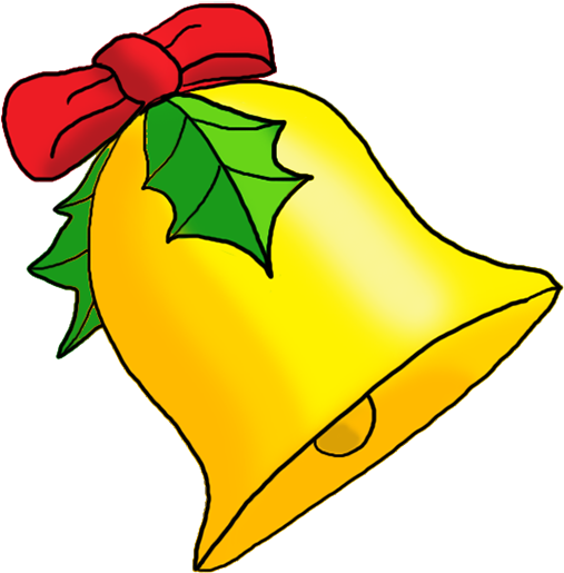 Christmas Bell With Red Bow - Christmas Clip Art (539x531), Png Download