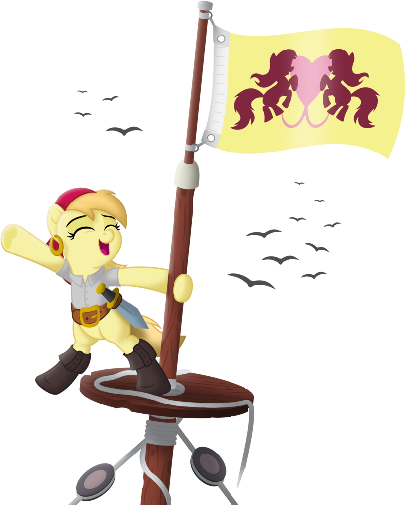 Lumorn, Bipedal, Crow's Nest, Cute, Flag, Noi, Outfit, - Mlp Ponyville ...