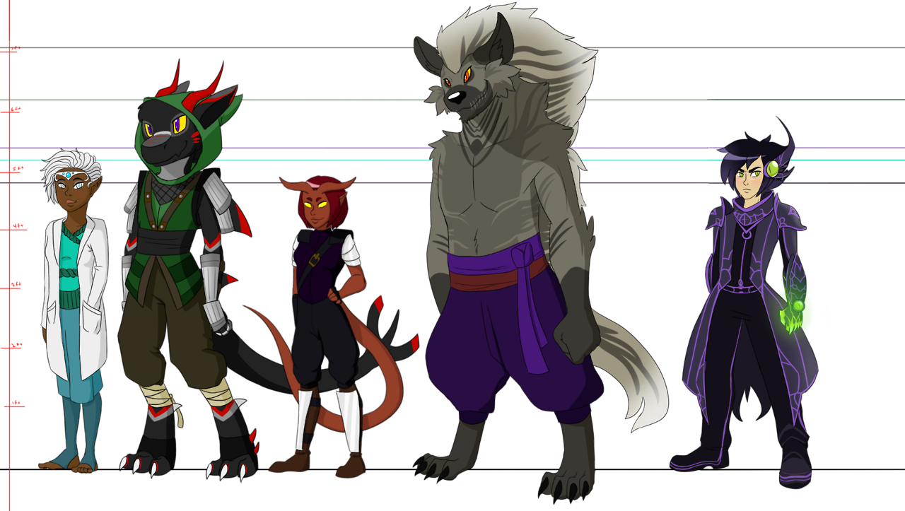 Just A Size Chart Comparison I Made For Some Dnd Characters - Cartoon ...