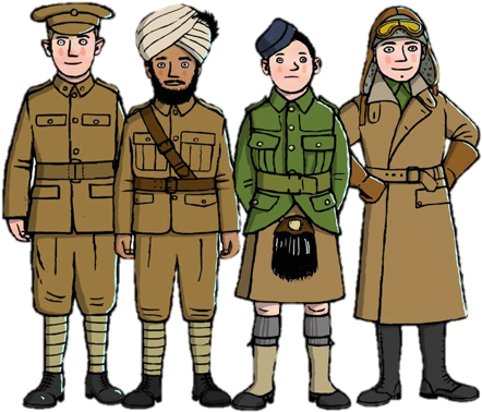 Ww1 British Soldier Drawing (692x389), Png Download