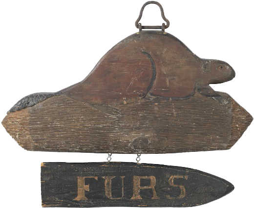 Beaver Carved Wood Fur Trade Trading Post Sign $5500 - Fur Trade ...