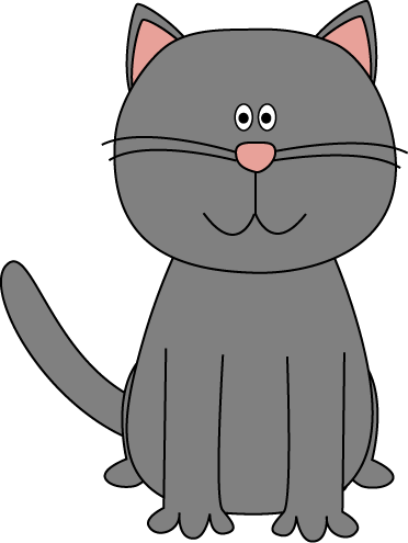 Gray Cat - Grey Cat Clipart Png (372x495), Png Download
