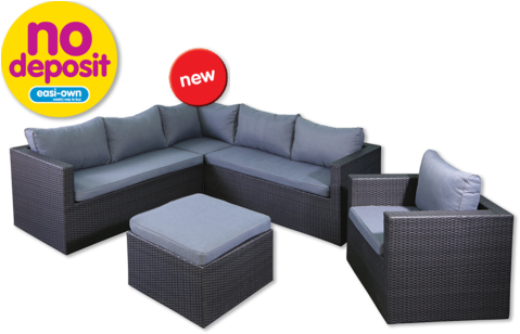 Corner Outdoor Furniture - Amalfi Wicker Lounge Setting Largo 5 Piece ...
