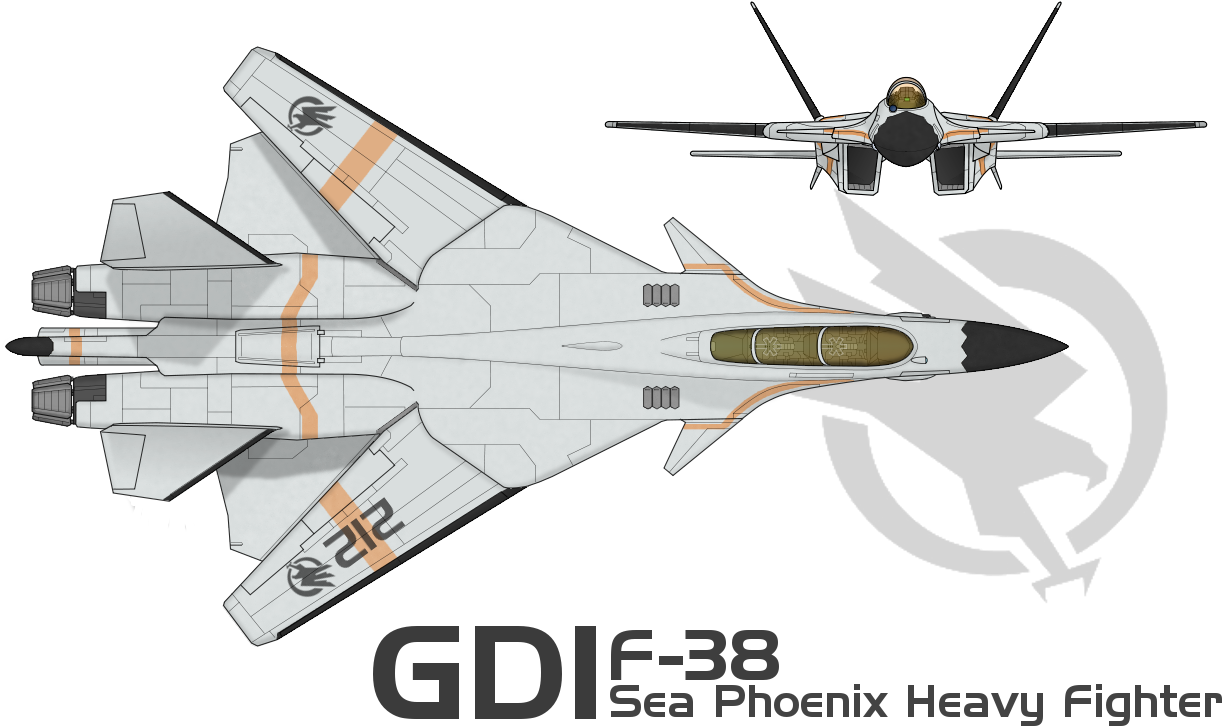 Futuristic Fighter Plane White Png - Gdi Symbol (1374x854), Png Download