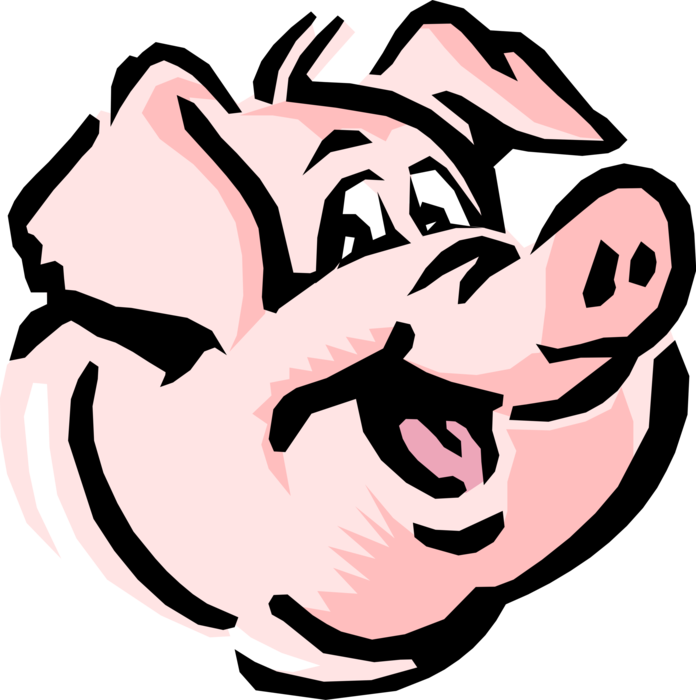 Download Vector Illustration Of Cartoon Swine Pig Head Smiling - Uncle ...