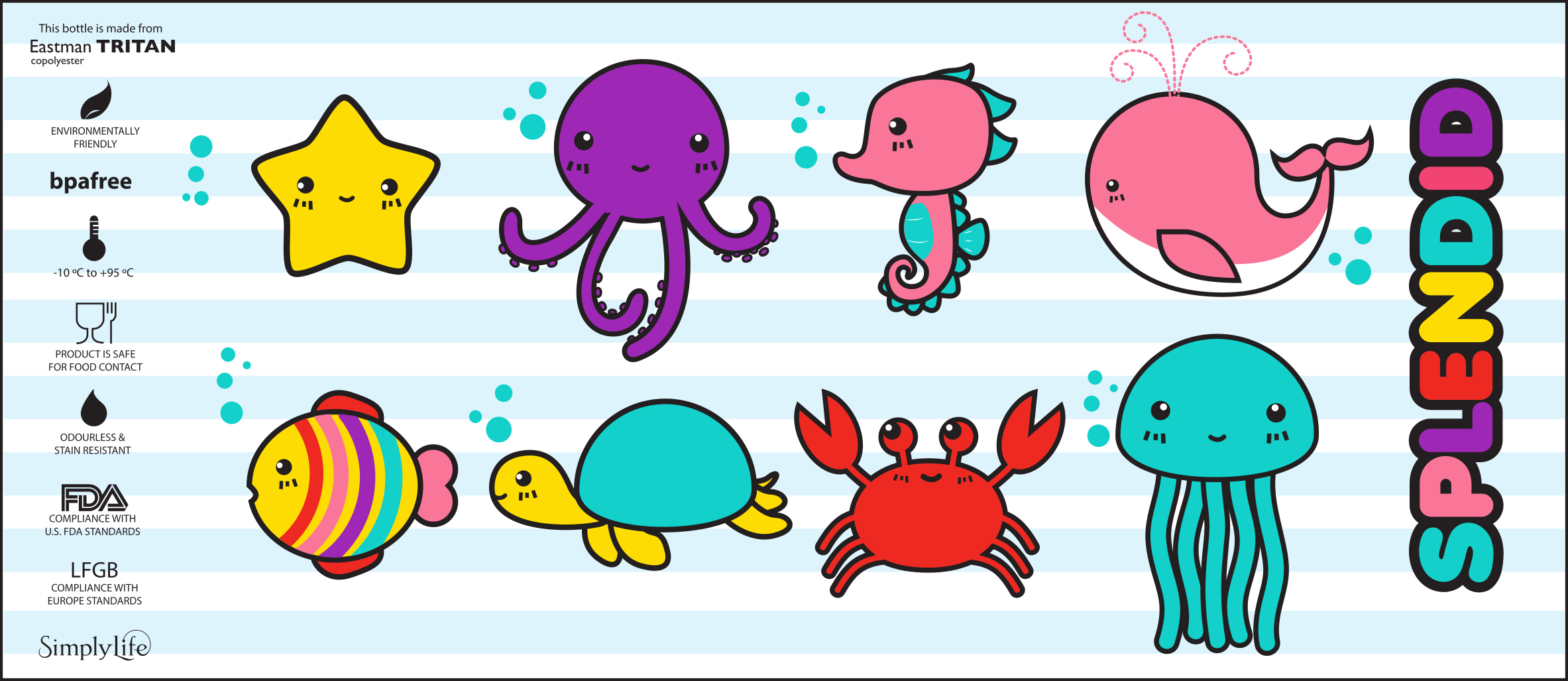 Splendid Sea Creatures Slma 1705 350st Flat (2366x1027), Png Download