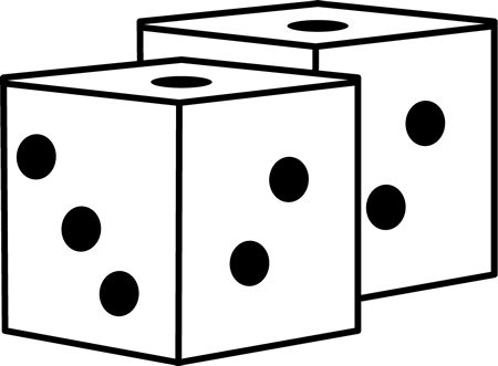 Black And White Dice Clipart - My Cute Graphics Dice (450x331), Png ...