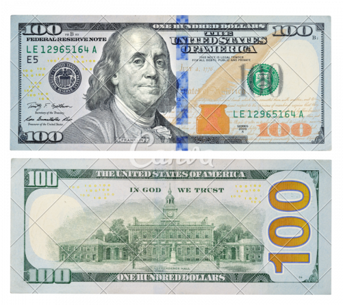 Us 100 Dollar Bill (500x500), Png Download