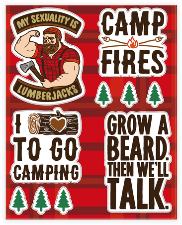 Lumberjack Camping Sticker/decal Sheet - Lumberjack Sticker (484x484 ...