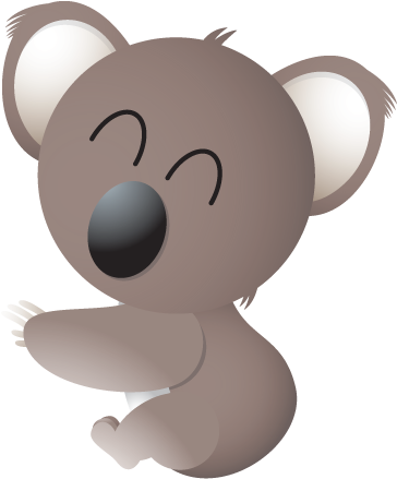 Kids Happy Koala Bear Wall Sticker - Calm Coala Bag, Adult Unisex ...