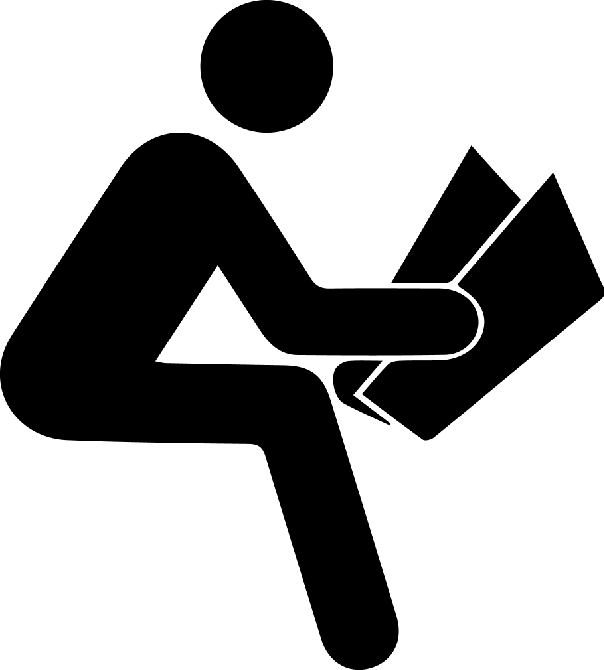 Stickman Help - - - -) - Stickman Reading Book (604x670), Png Download