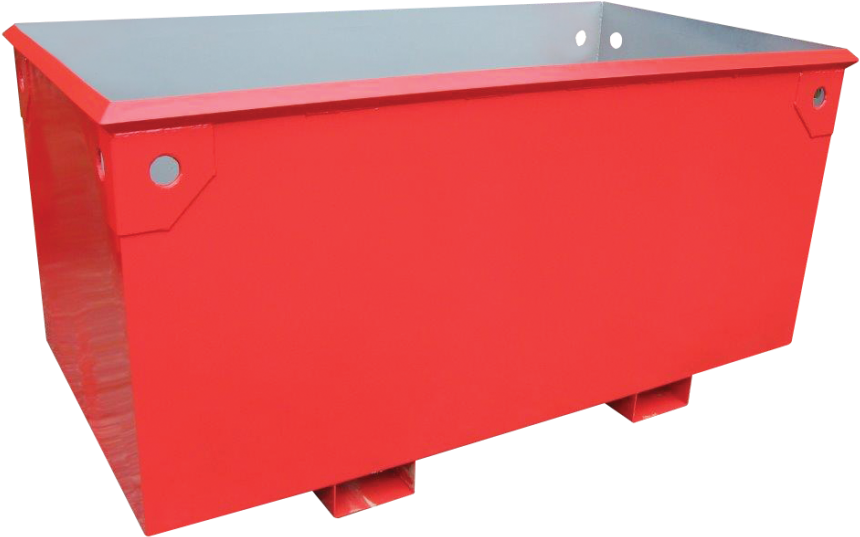 5m Steel Scrap Metal Bin - Red (900x589), Png Download