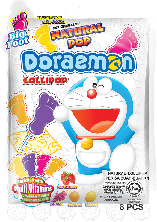 Download Big Foot Natural Pop Doraemon Lollipop - Doraemon Colouring ...
