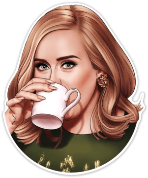 Попью Adele Drinking Адель - Adele Cartoon Transparent (360x360), Png ...