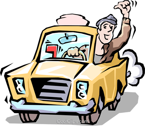Taxi Cab Driver Royalty Free Vector Clip Art Illustration - Man Driving ...