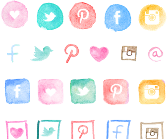 Download Free Watercolor Icons - Social Media Watercolor Icons ...