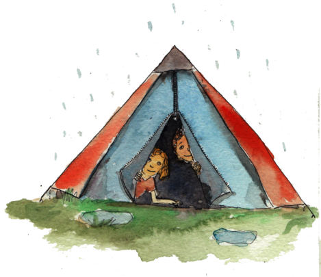 Children In The Tent - Triangle (469x405), Png Download