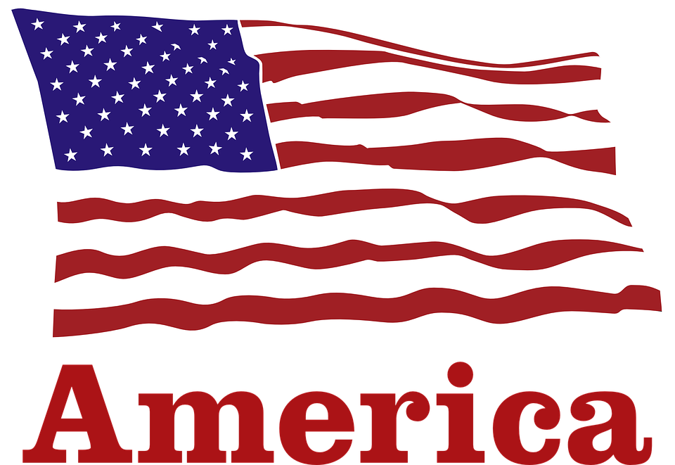 Flag, Usa, Red - Us America Flag Sticker (960x661), Png Download
