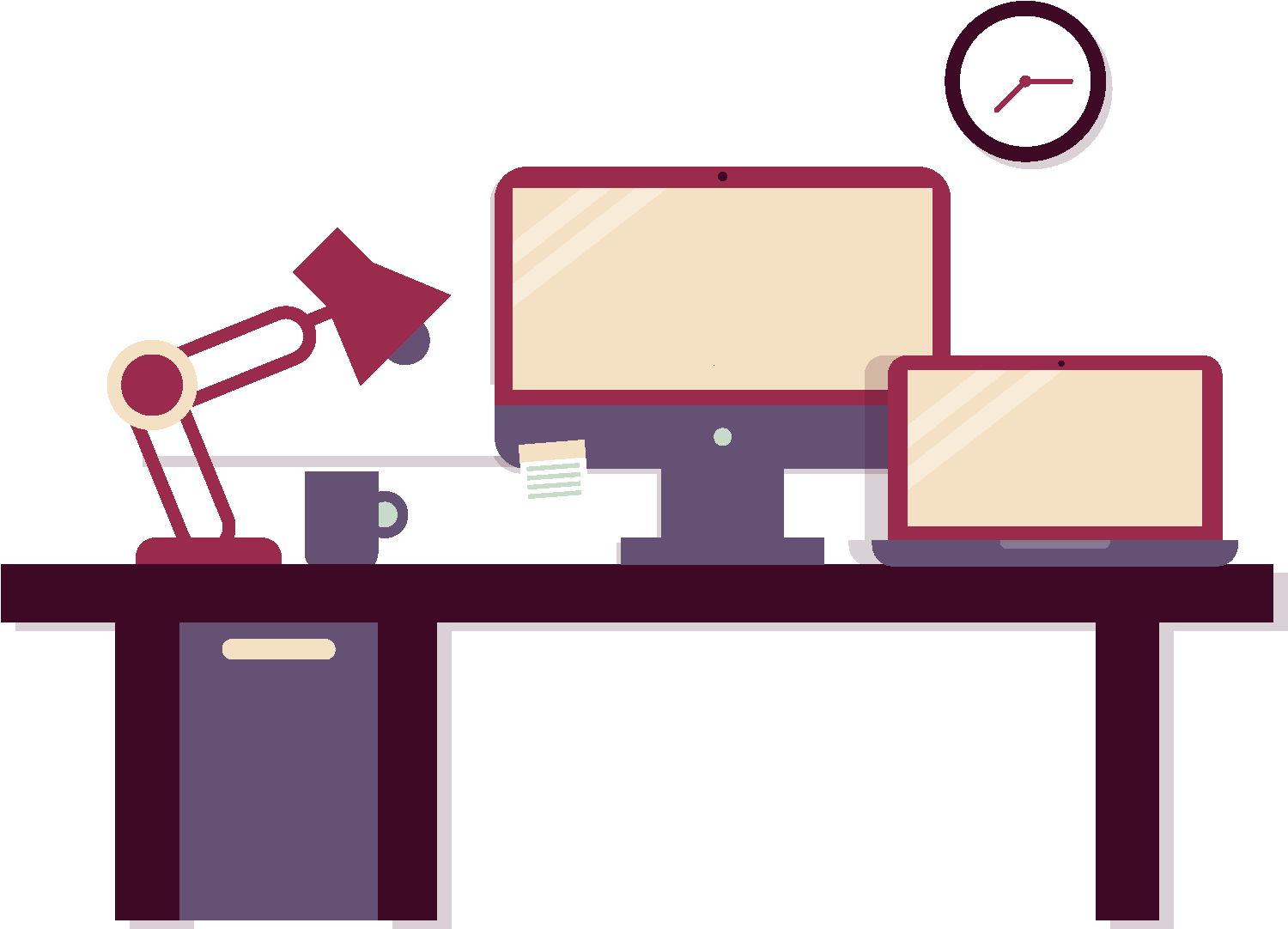 This Graphics Is Cartoon Desk Computer Element About - Desk (1772x1378 ...