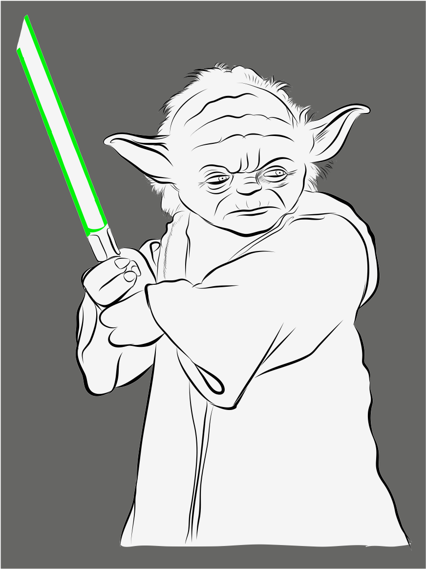 Download Drawing Yoda Outline Picture Stock - Drawing | Transparent PNG ...