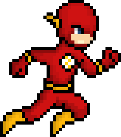 The Flash - Pixel Art The Flash (390x440), Png Download