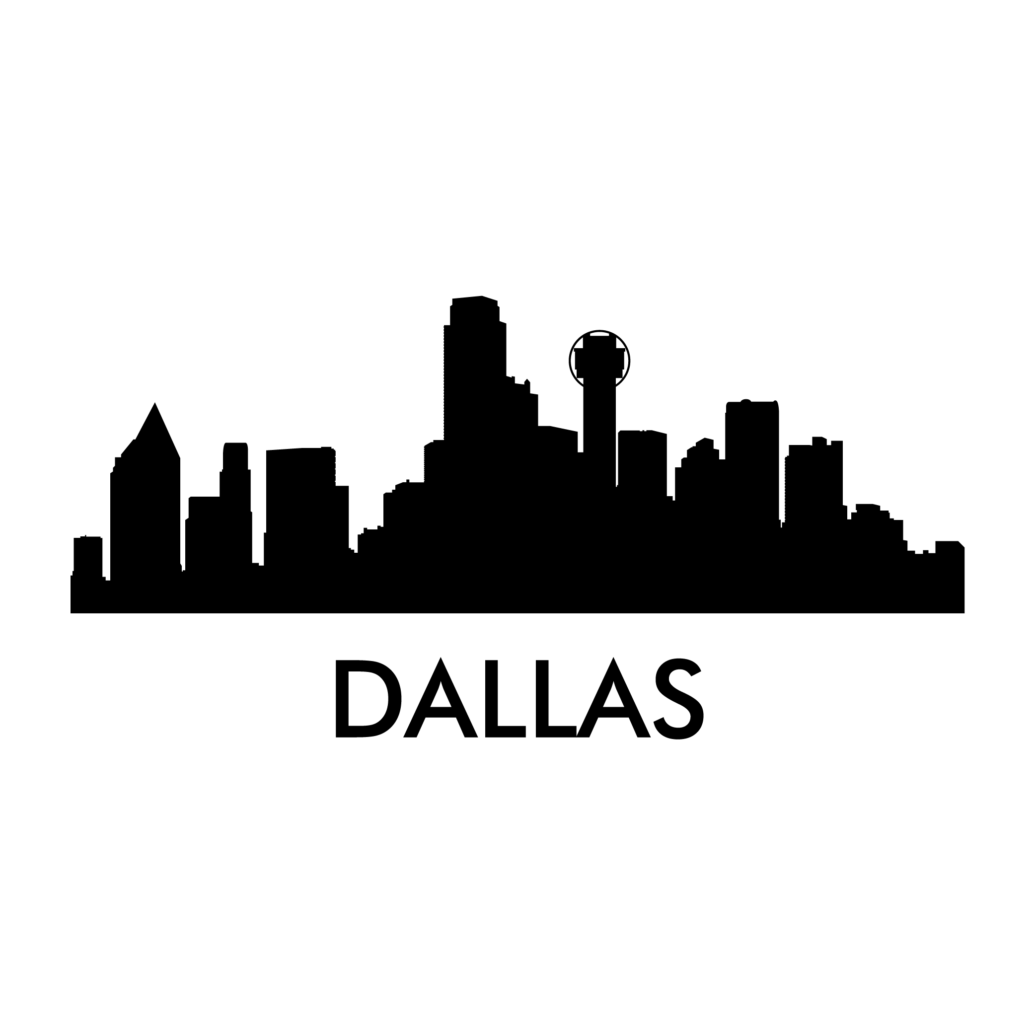 Download Dallas Skyline Black And White | Transparent PNG Download ...