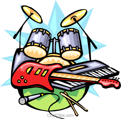Download Rock N' Roll Musical Instruments Royalty Free Vector - Band ...