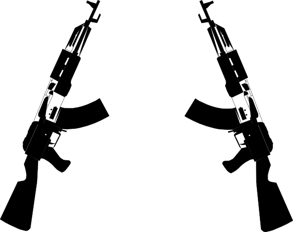 Crossed Gun Clipart - Guns Crossed Transparent Background (600x475 ...