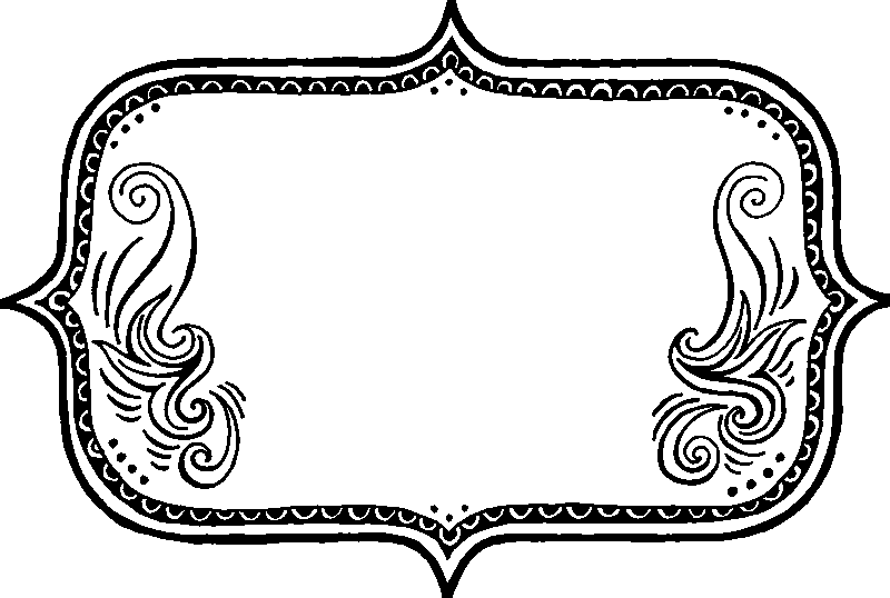 Rectangle Border With Swirl Design Rubber Stamp - Handmade Soap Label ...