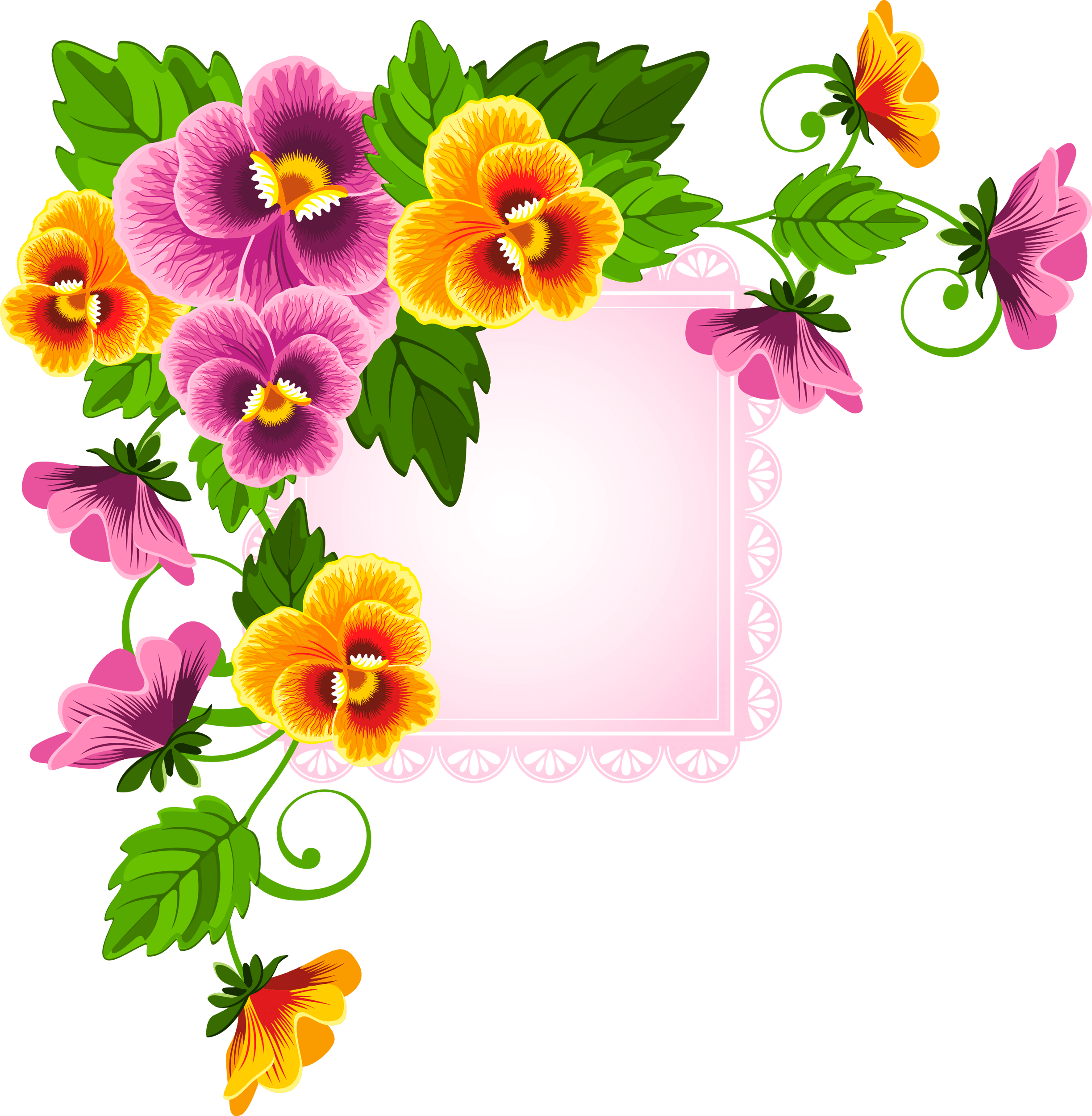 Paper Border Design Of Flowers (2446x2500), Png Download