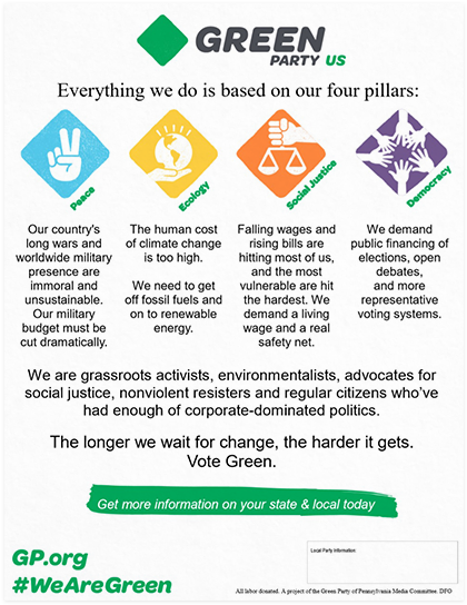 4 Pillars & 10 Key Values Brochure - Green Party Us 4 Pillars White ...