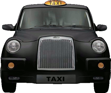 Black Cab - London Taxi Front (423x355), Png Download