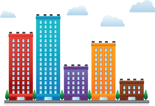 Download Colored Buildings Representing Demographics - Buildings ...