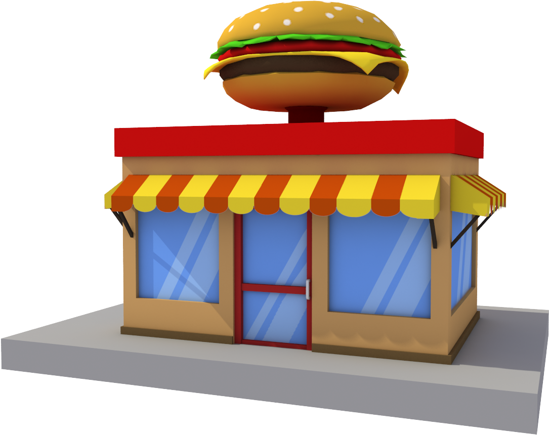 Download 1 1 - Cartoon Burger Restaurant | Transparent PNG Download ...