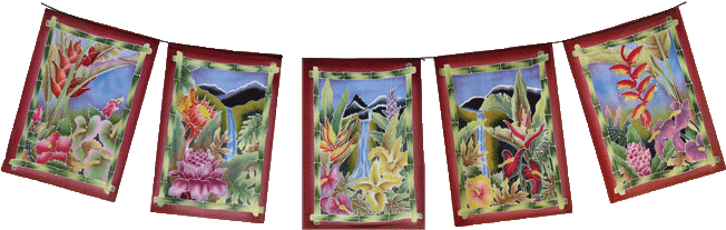 Tropical Waterfalls - False Decorative Prayer Good Karma Flag 'tropical ...