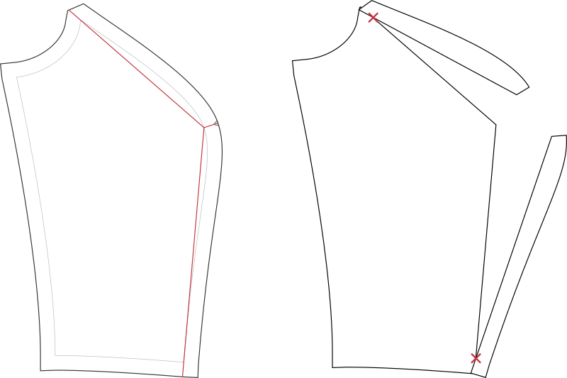 Trace The Seam Lines All Around The Pattern Piece, - Illustration ...