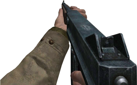Thompson Cod2 - Call Of Duty 2 (558x348), Png Download