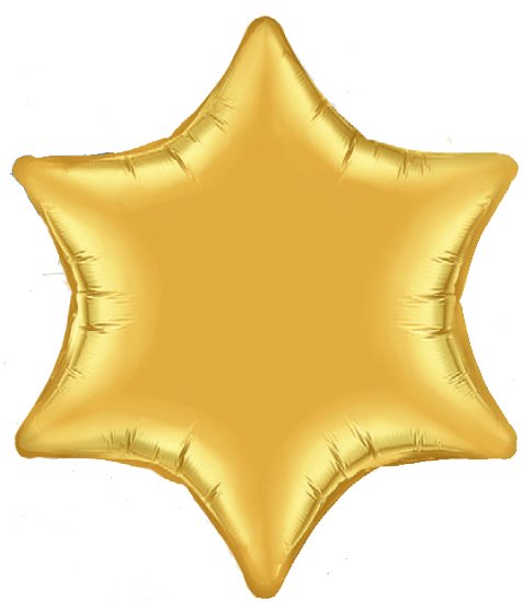19069 22″ 6 Point Star Gold - 22" Qualatex 6-point Star Foil Mylar ...