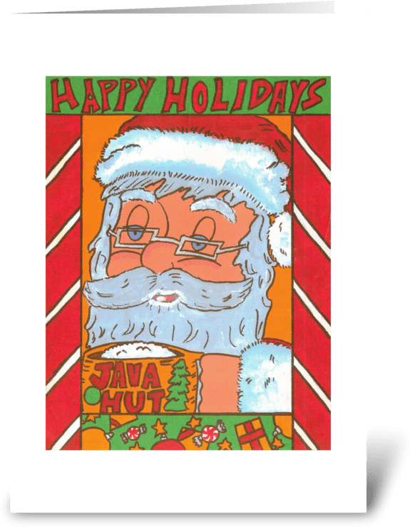 Java Santa Greeting Card - Santa Claus (700x792), Png Download