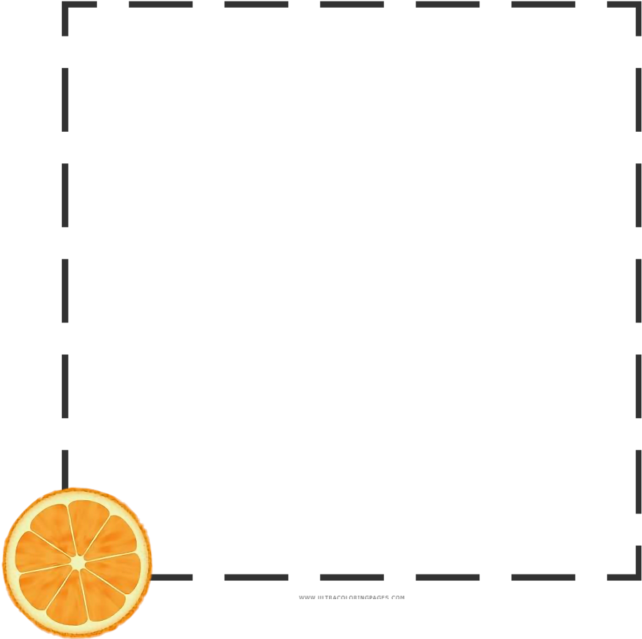 Orange Frame Border Square Geometric Fruit - Orange (1024x1024), Png ...