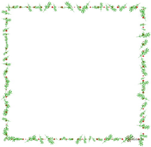 Mistletoe Corner Borde - Mistletoe Border Png (533x533), Png Download