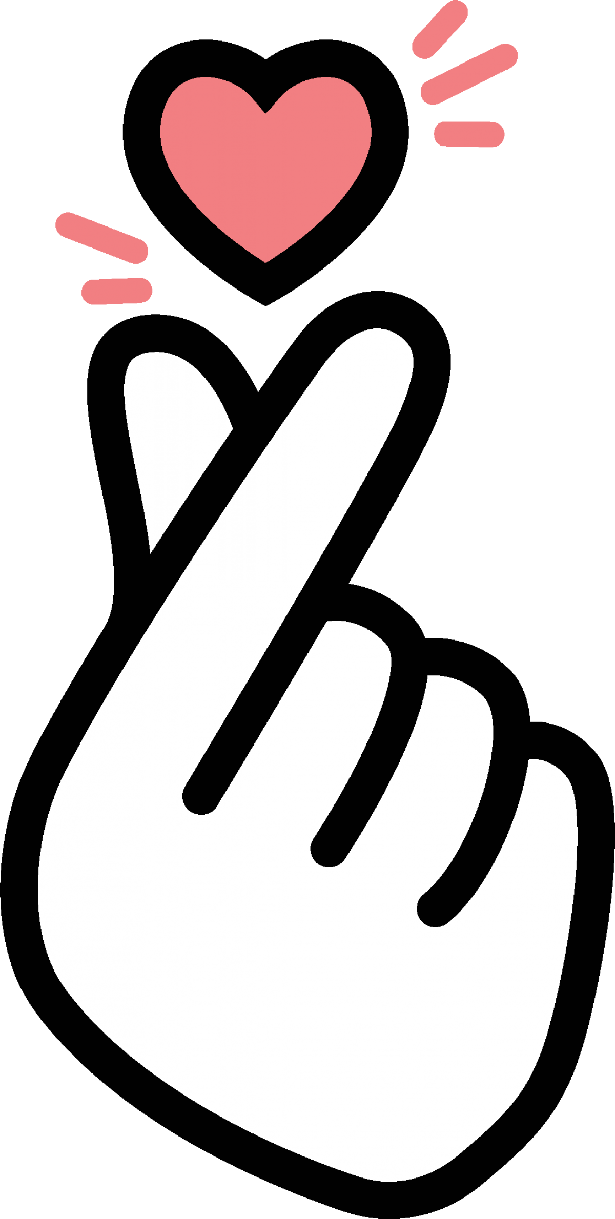 Download Hand Heart Finger Clipart - Korean Love Finger | Transparent ...