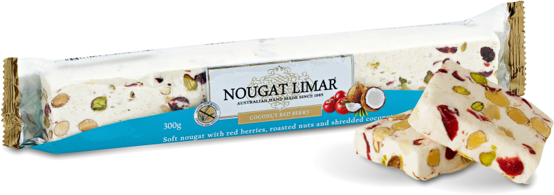 Coconut & Red Berry Nougat Log (1025x1025), Png Download