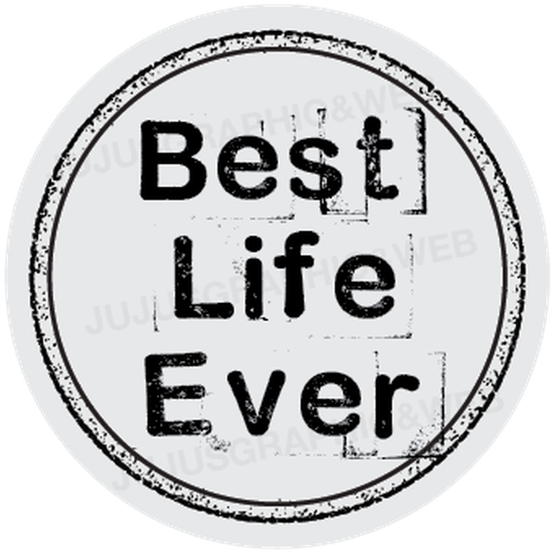 Best Life Ever Stamp Labels - Circle (1292x1292), Png Download