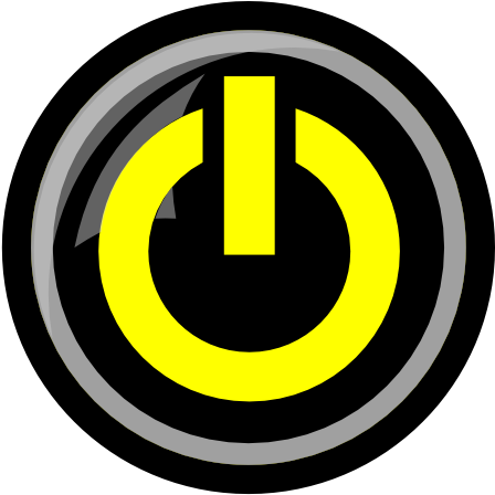 Yellow Power Button Icon - Power Button Icon Gif (600x565), Png Download