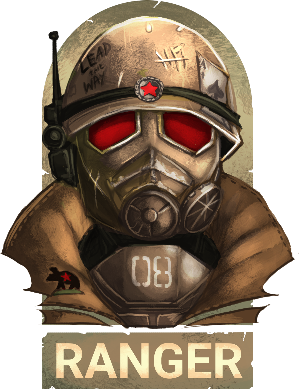 Ranger Danger - Fallout Nv Ranger Fanart (1069x1460), Png Download